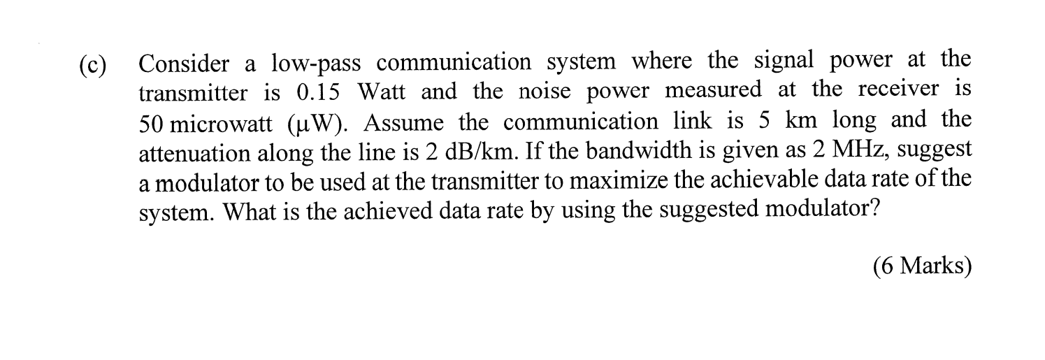 Solved Consider a low-pass communication system where the | Chegg.com