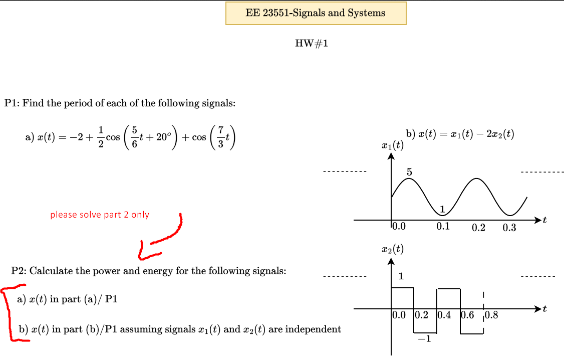 Solved HW\#1 P1: Find the period of each of the following | Chegg.com