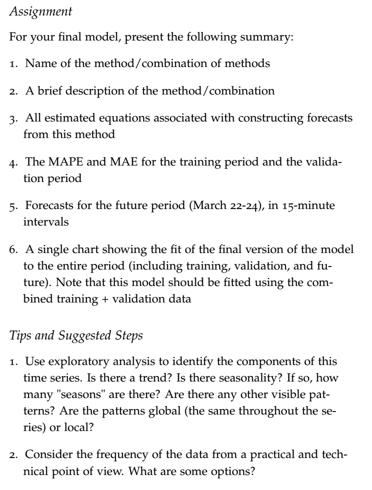 Solved Assignment For your final model, present the | Chegg.com