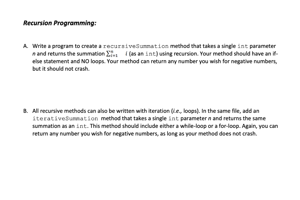 Solved Recursion Programming A Write A Program To Create A 5187