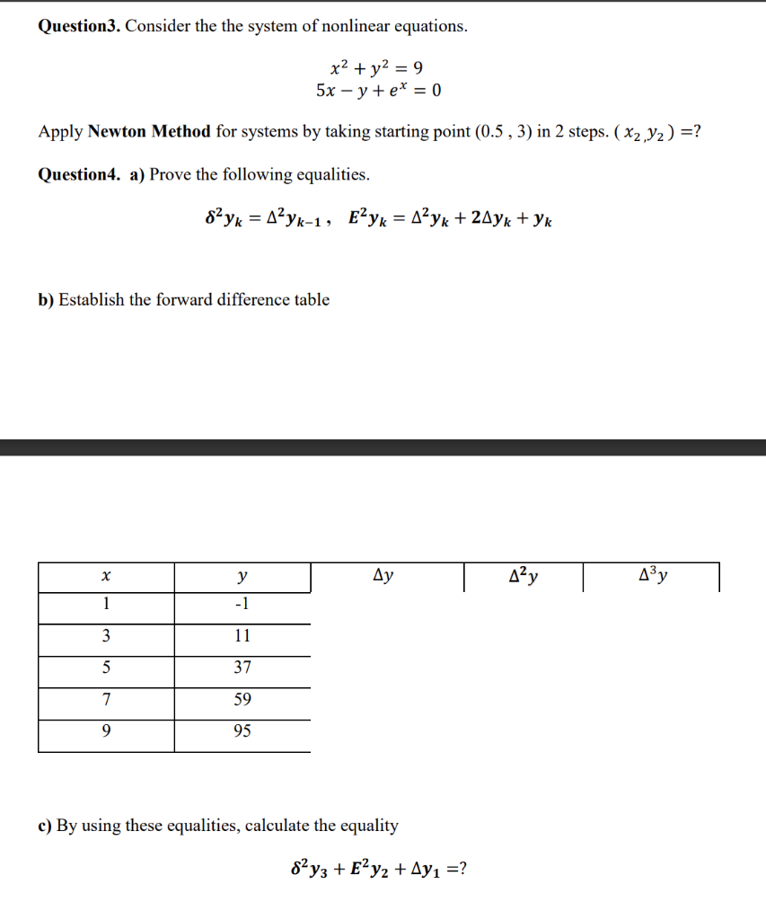 Solved Question3. Consider the the system of nonlinear | Chegg.com