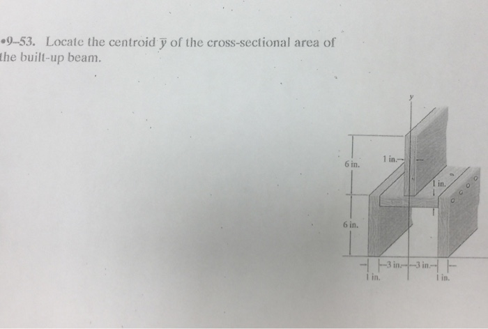 Solved 9-53. Locate the centroid y of the cross-sectional | Chegg.com