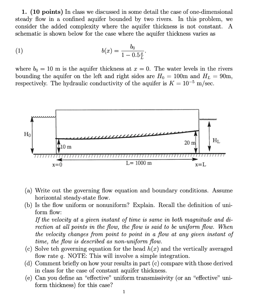 Solved 1. (10 points) In class we discussed in some detail | Chegg.com