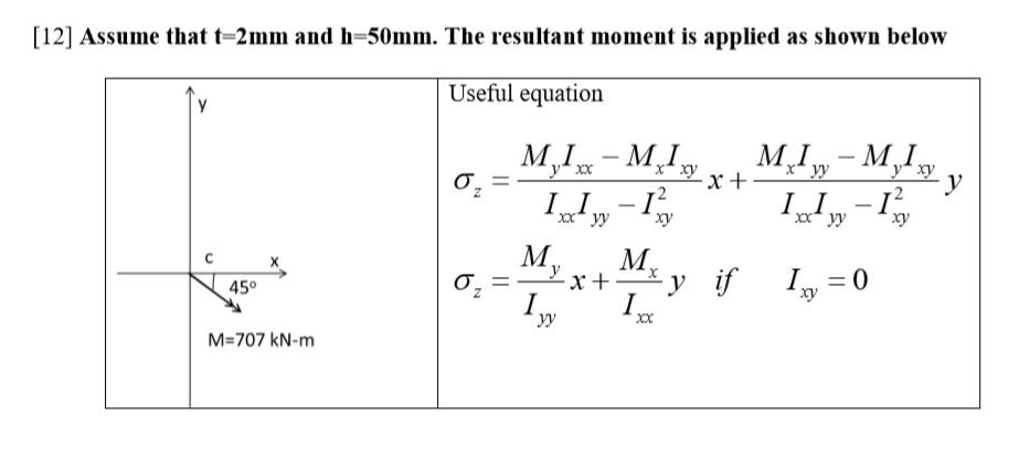 1a. Calculate the sectional properties, Ixx, Iyy, Ixy | Chegg.com