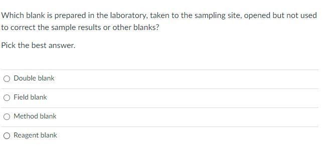 Solved Which blank is prepared in the laboratory, taken to | Chegg.com