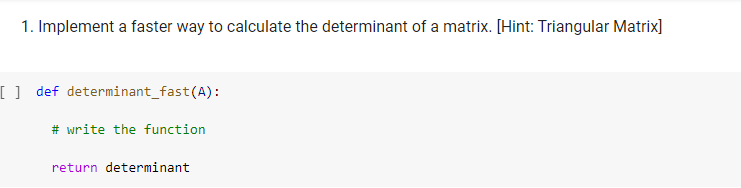 Solved 1. Implement a faster way to calculate the | Chegg.com