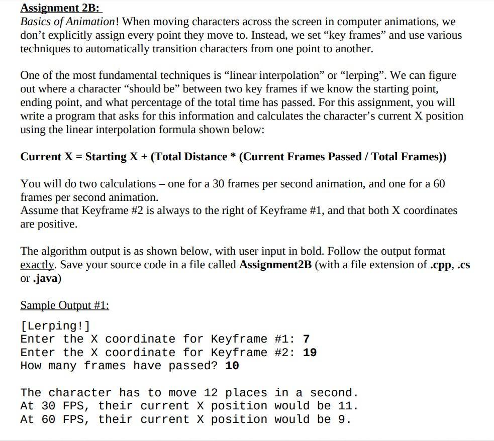 Basics of Animation! When moving characters across | Chegg.com