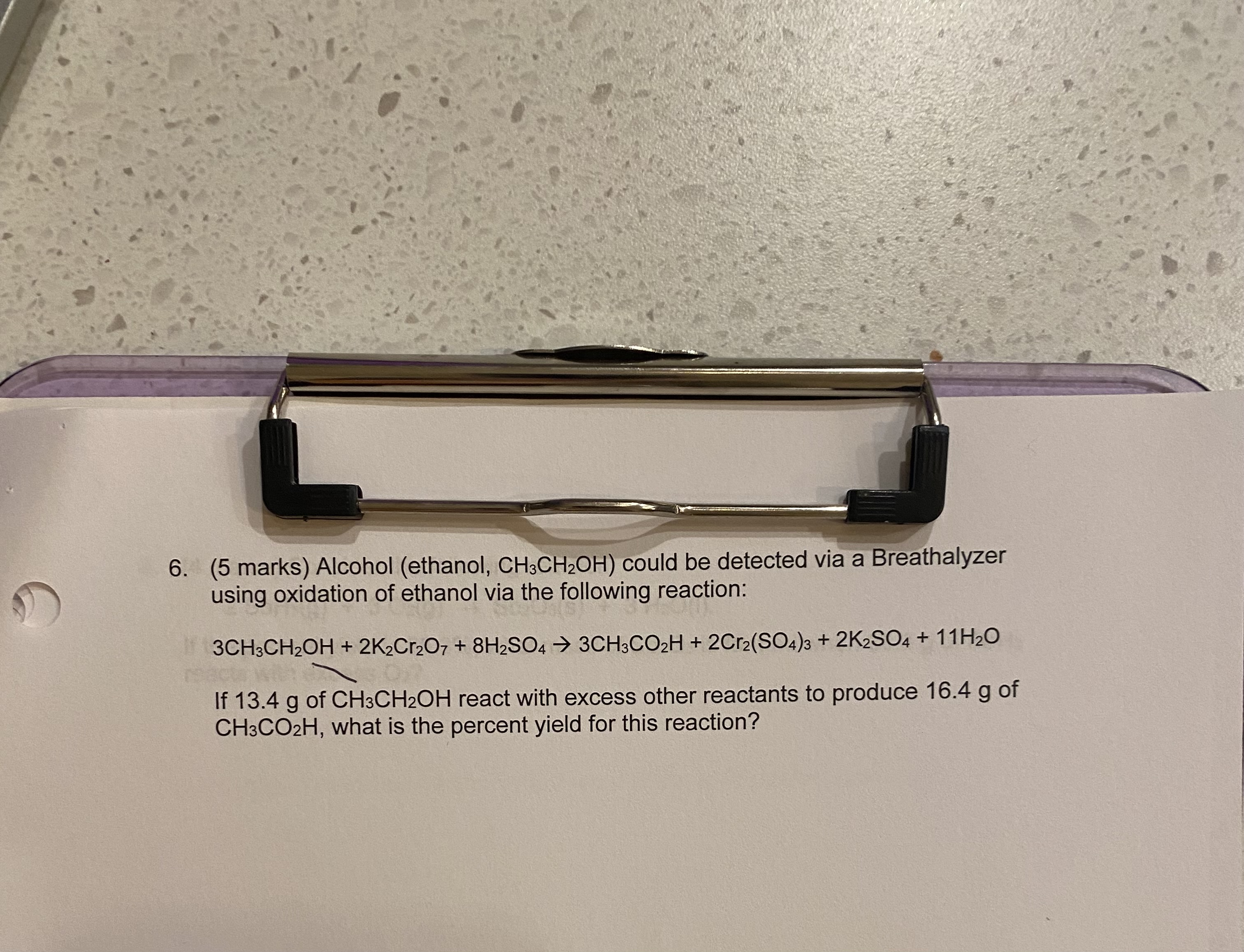 Solved (5 ﻿marks) ﻿Alcohol (ethanol, CH3CH2OH ) ﻿could be | Chegg.com
