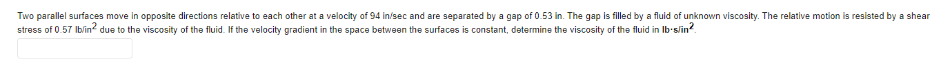 Solved Two parallel surfaces move in opposite directions | Chegg.com