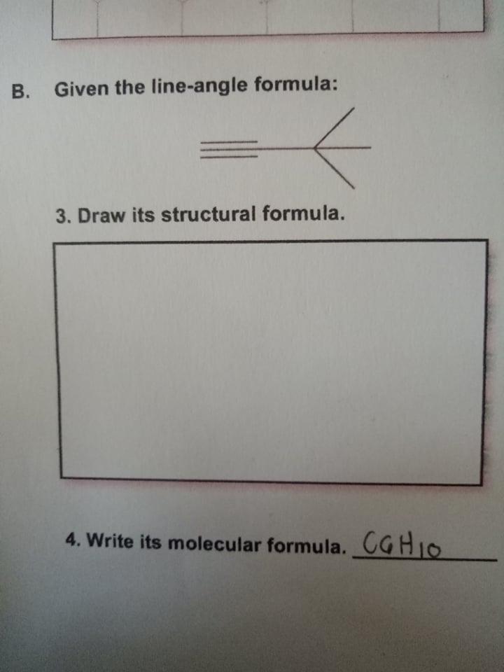 Solved B. Given the line-angle formula: 3. Draw its | Chegg.com