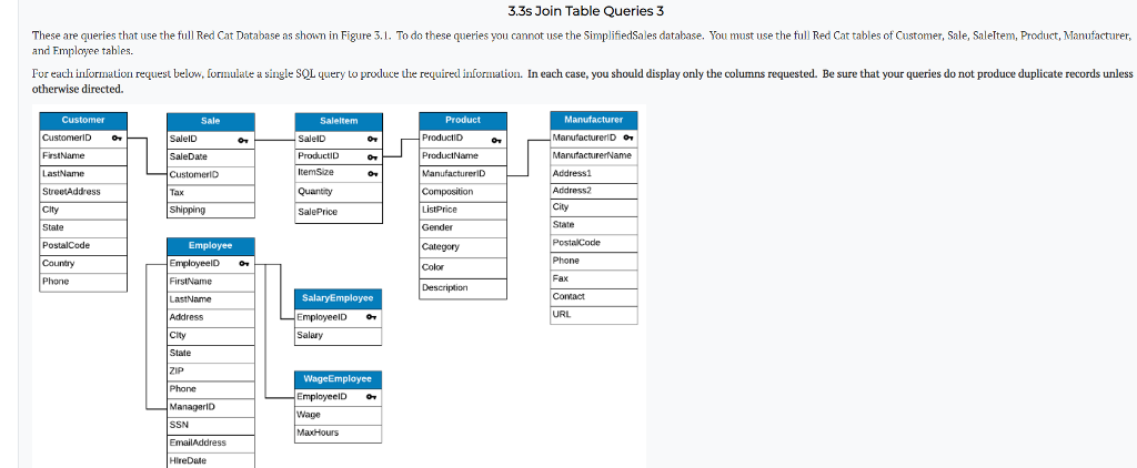 Solved 3.3s Join Table Queries 3 These are queries that use | Chegg.com