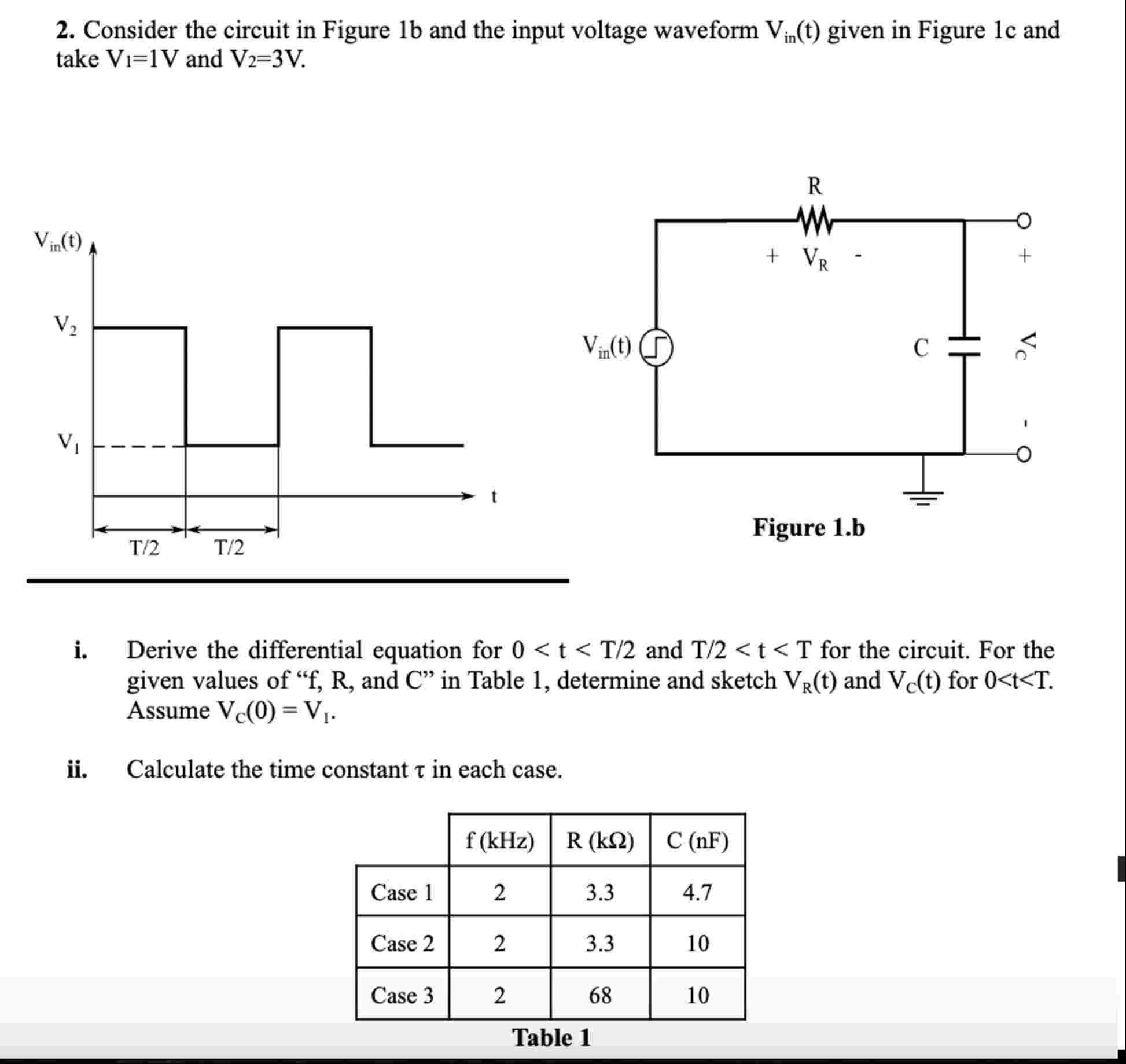 Solved Consider the circuit in ﻿Figure 1 b ﻿and the input | Chegg.com