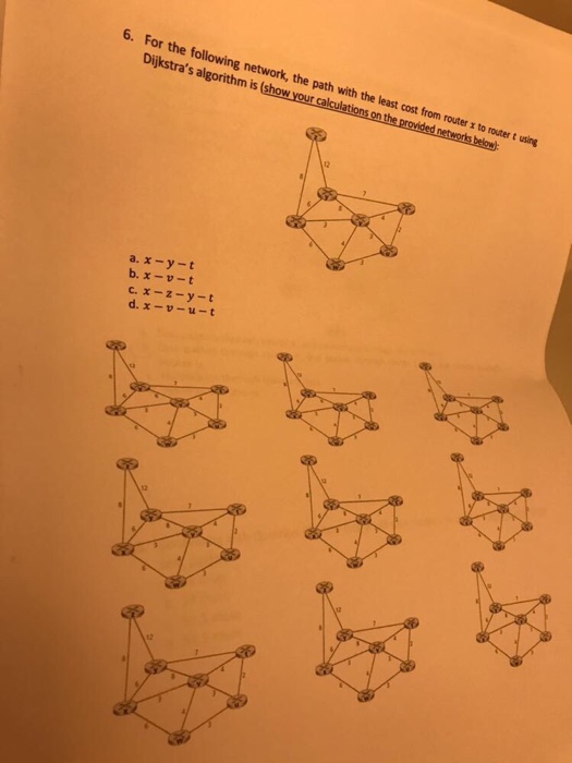 Solved 7. Consider the network below. Assume that flooding | Chegg.com