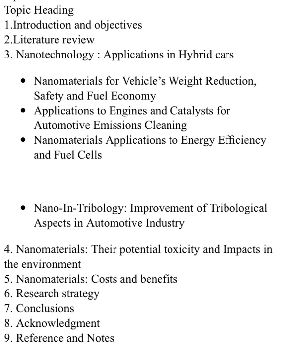 Topic Heading 1.Introduction and objectives | Chegg.com