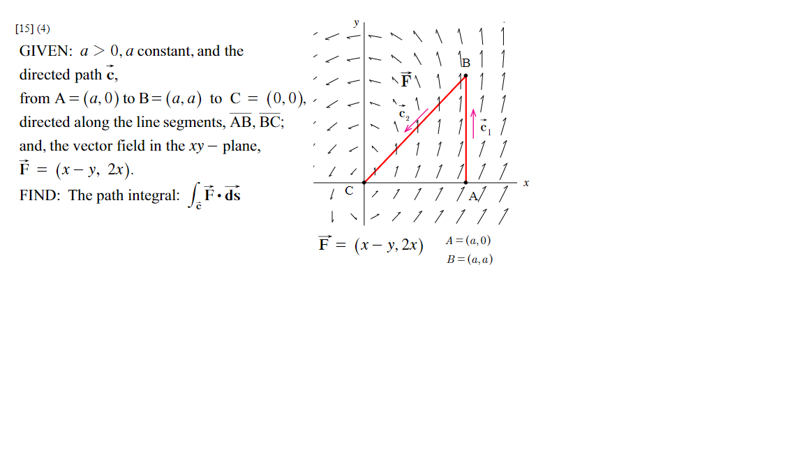 Solved [15] (4)GIVEN: a>0,a constant, and thedirected path | Chegg.com