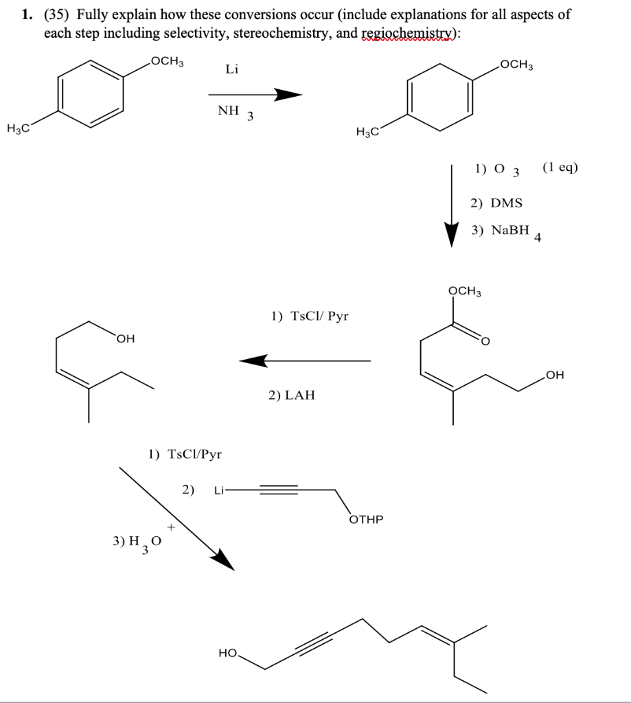 Solved 1. (35) Fully explain how these conversions occur | Chegg.com