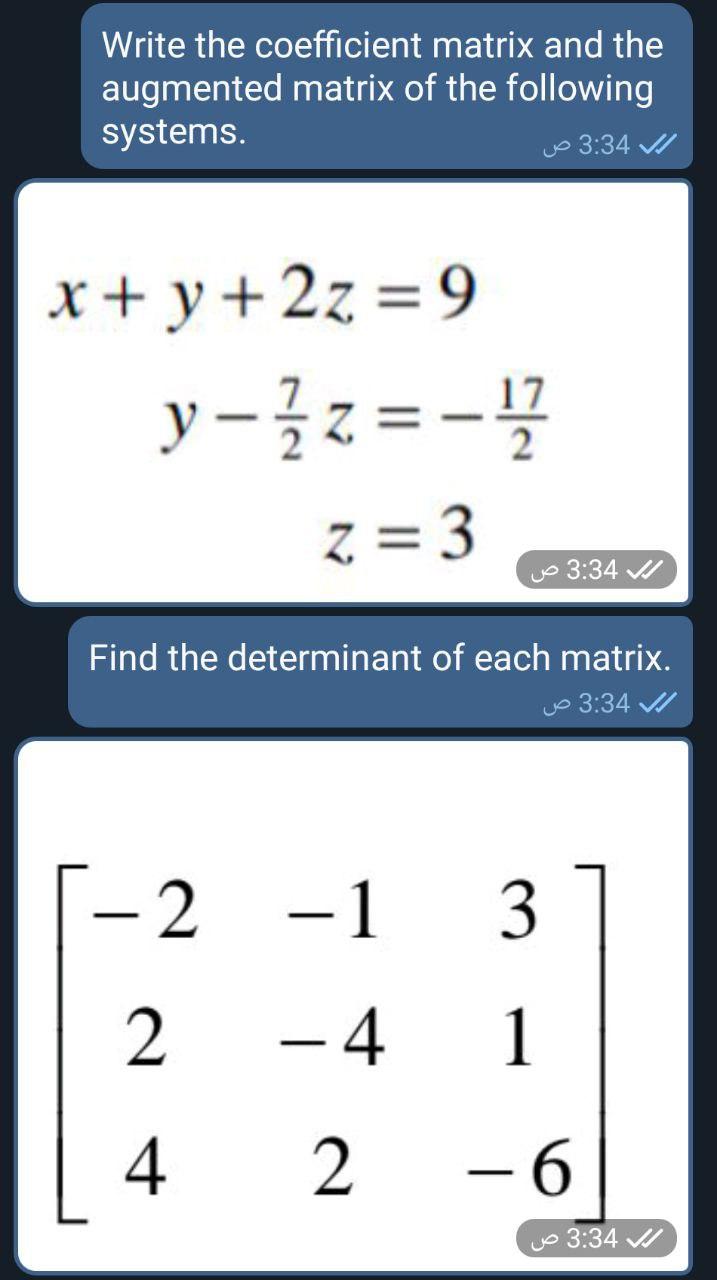Solved Write the coefficient matrix and the augmented matrix | Chegg.com