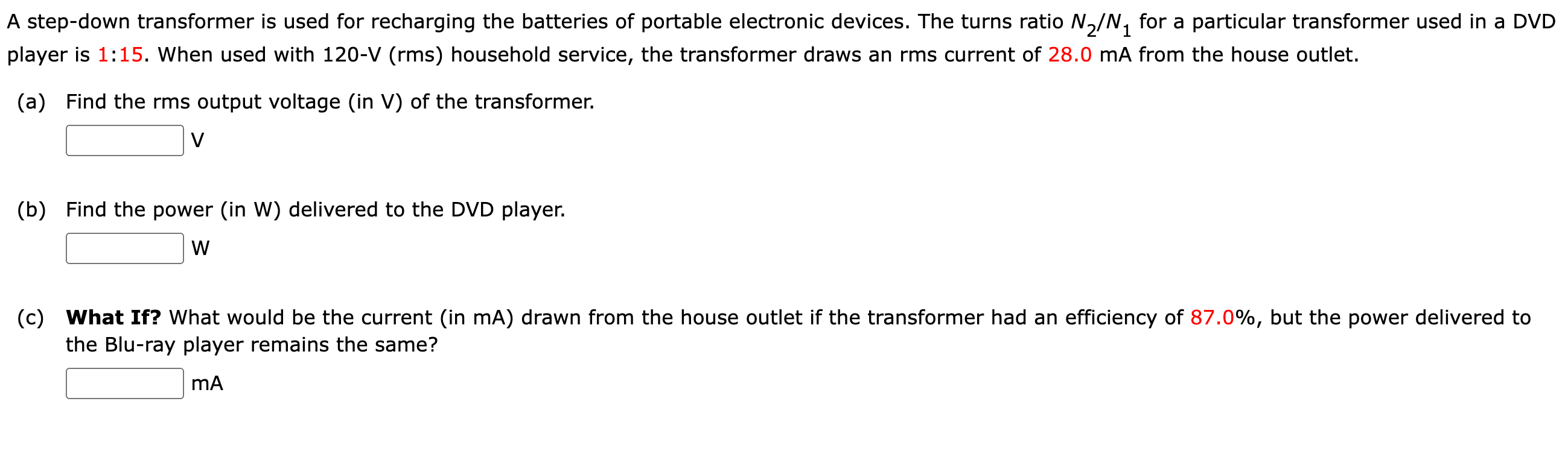 Solved A step-down transformer is used for recharging the | Chegg.com