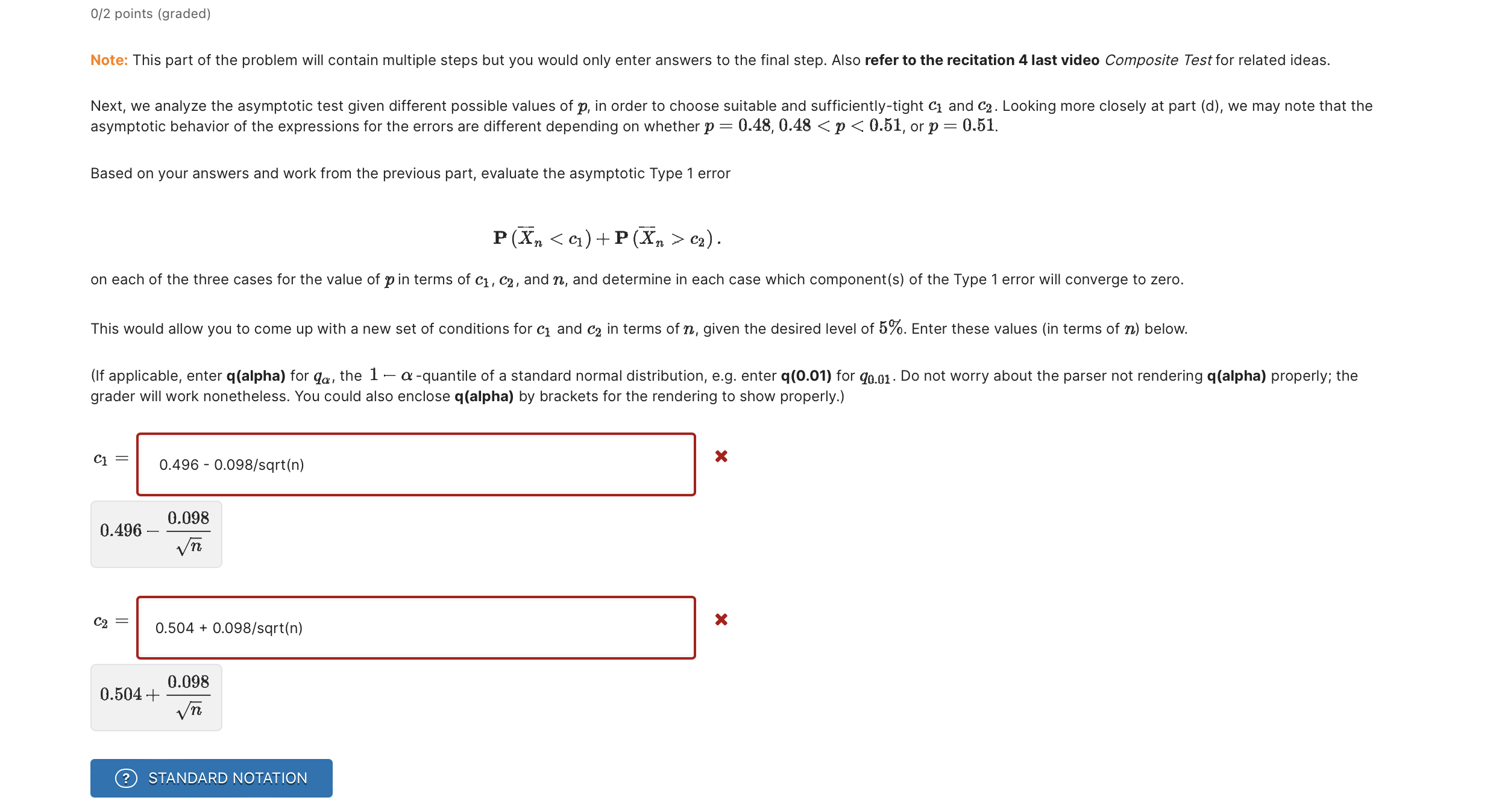 asymptotic behavior of the expressions for the errors | Chegg.com