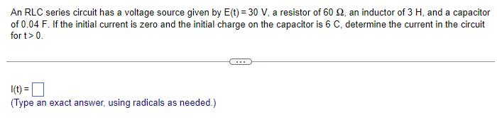 Solved An RLC series circuit has a voltage source given by | Chegg.com