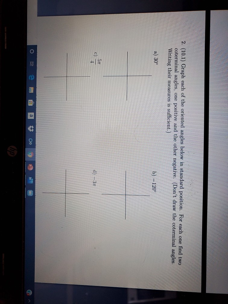 Solved 2. (10.1) Graph each of the oriented angles below in | Chegg.com