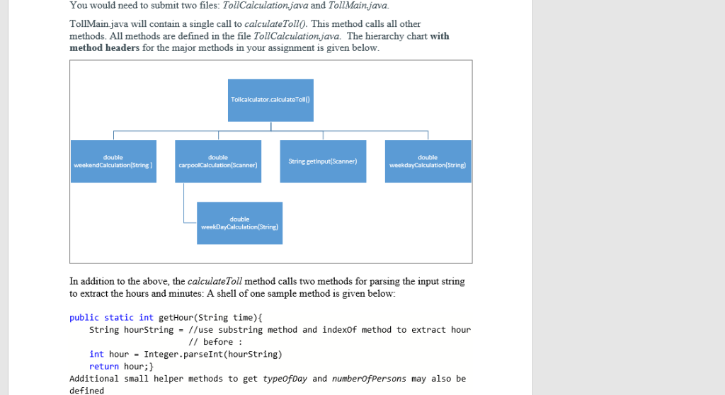 Solved Need help with a java program related toll | Chegg.com