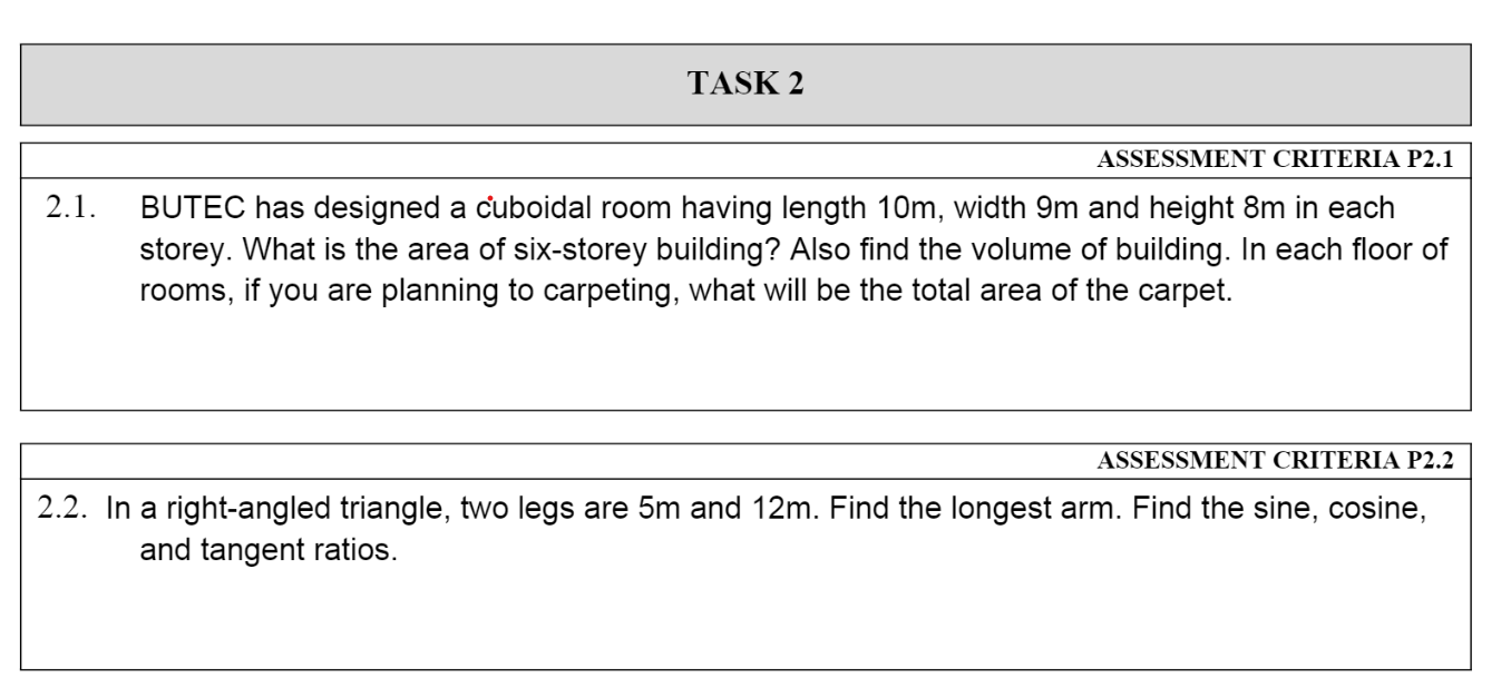 Solved 2.1. BUTEC has designed a cuboidal room having length | Chegg.com