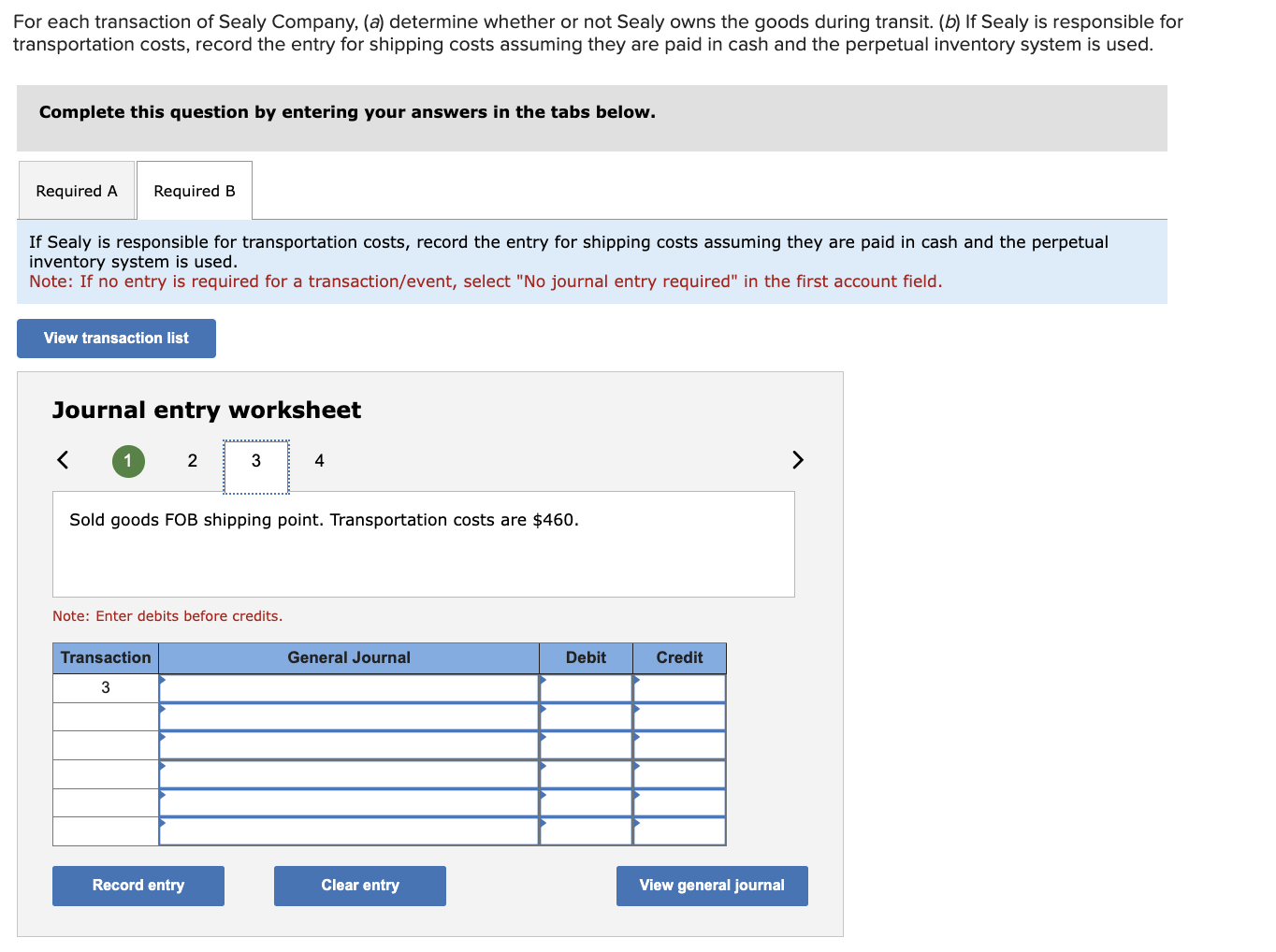Solved For each transaction of Sealy Company, (a) determine | Chegg.com