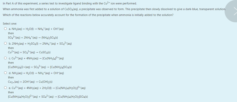 Solved In Part A, a series of Cu2+ standard solutions were | Chegg.com