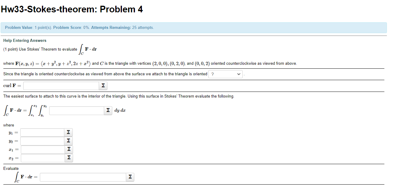 Solved Hw33-Stokes-theorem: Problem 4 Problem Value: 1 | Chegg.com