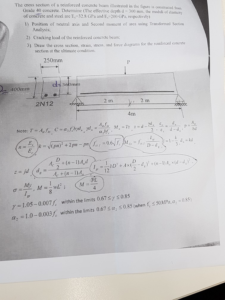 Solved The cross section of a reinforced concrete beam | Chegg.com