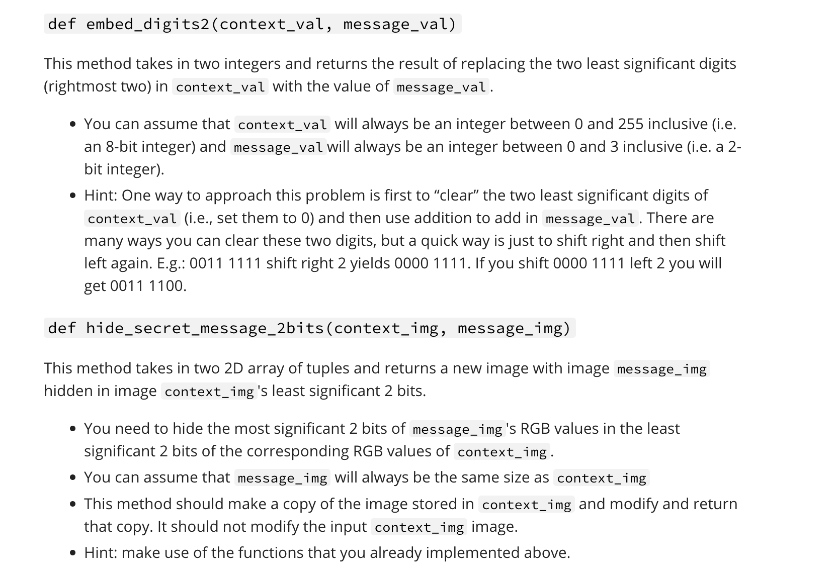 Solved In this PA, we will try to hide a message image | Chegg.com
