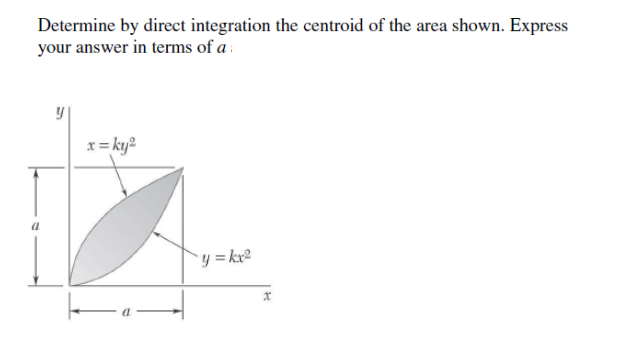 Solved Determine by direct integration the centroid of the | Chegg.com