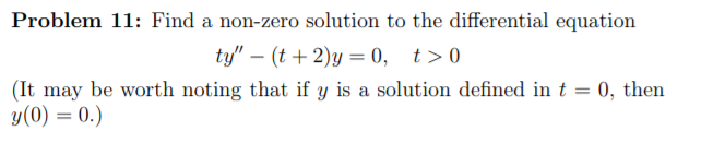 Solved Problem 11: Find a non-zero solution to the | Chegg.com