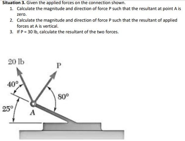Solved Situation 3. Given the applied forces on the | Chegg.com