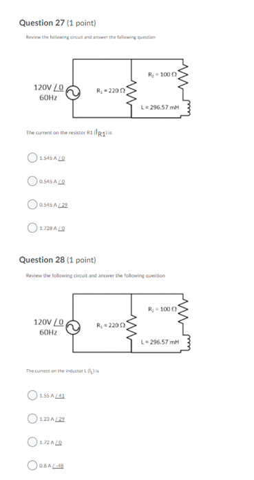 Solved Question 27 (1 point) Review the following circuit | Chegg.com