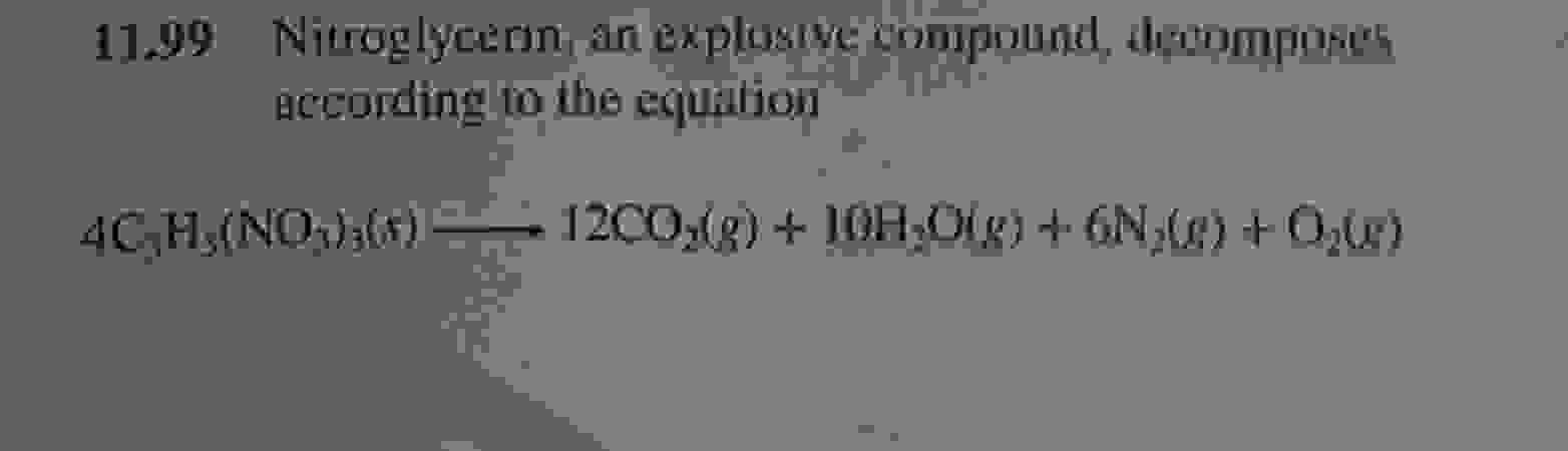 Solved Nitroglycerin, an explosive compound, decomposes | Chegg.com