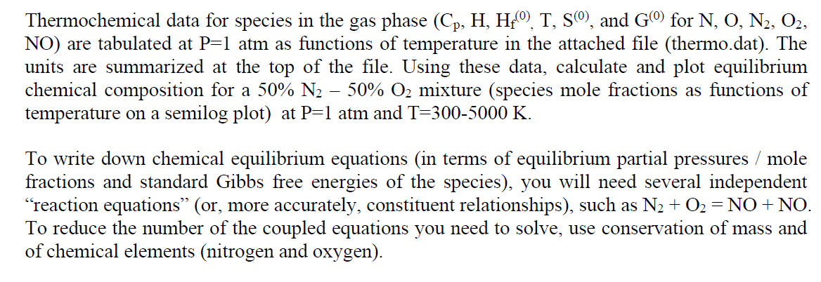 Solved Thermochemical data for species in the gas phase , | Chegg.com