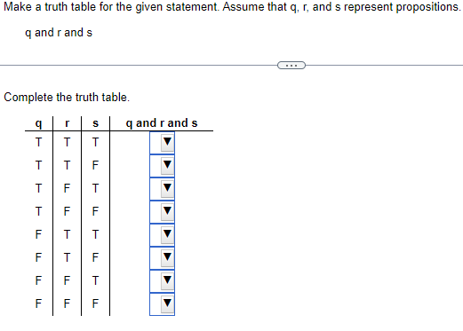 Solved Make a truth table for the given statement. Assume | Chegg.com
