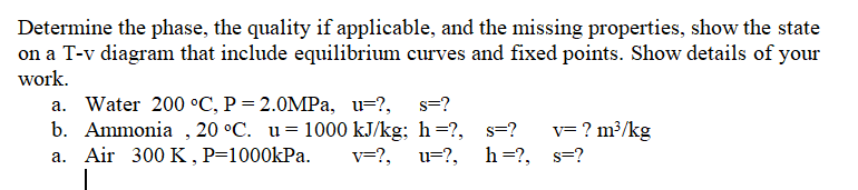 Solved Determine the phase, the quality if applicable, and | Chegg.com