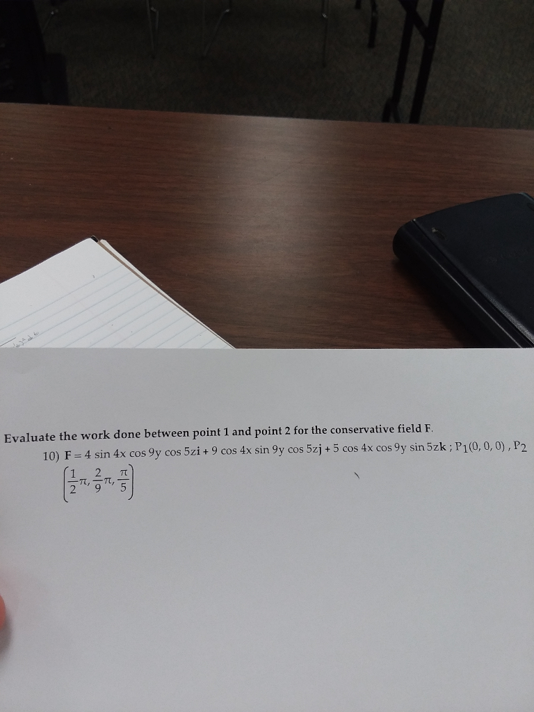 Solved Evaluate the work done between point 1 and point 2 | Chegg.com