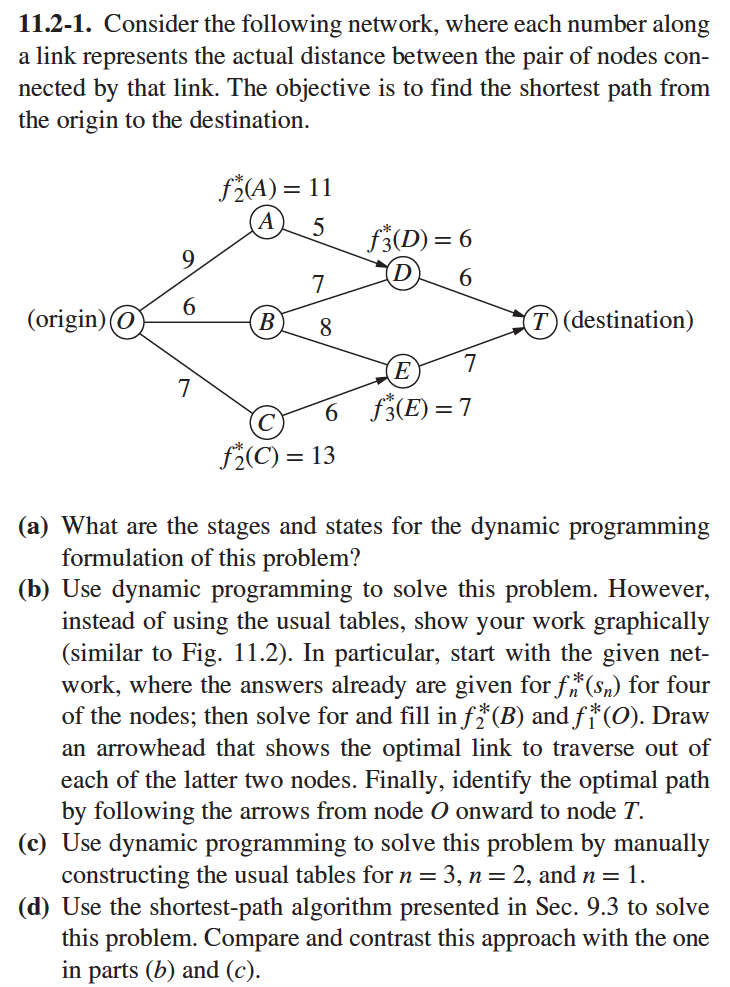Solved 11.2-1. Consider the following network, where each | Chegg.com