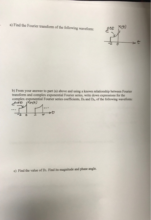 Solved a)Find the Fourier transform of the following | Chegg.com