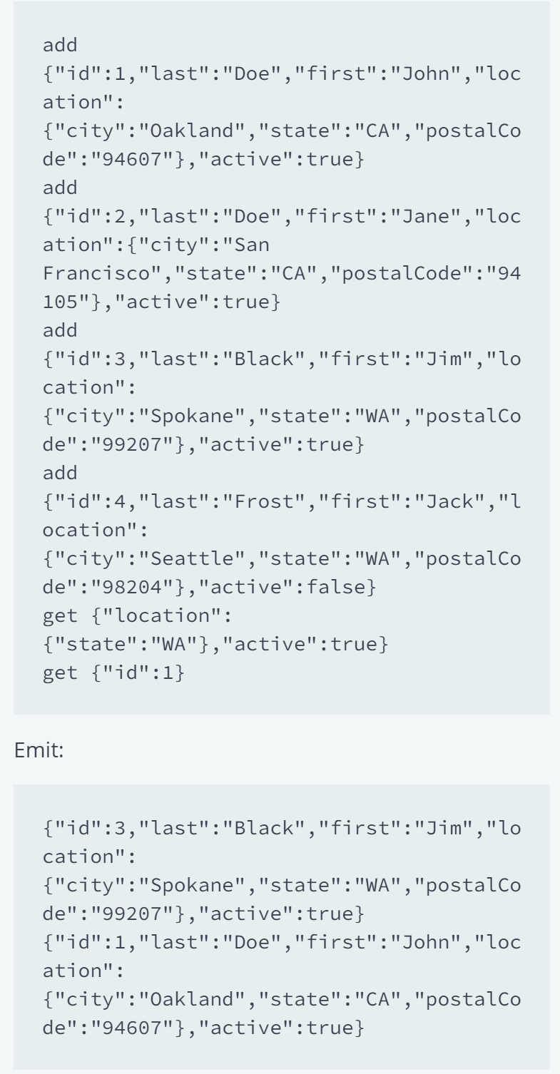 Solved 1. Query by Example JSON document store Query By | Chegg.com