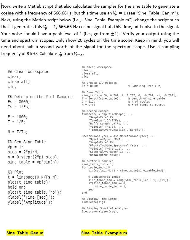 Now, write a Matlab script that also calculates the | Chegg.com
