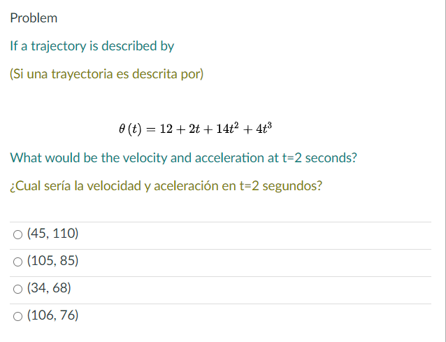 Solved Problem If a trajectory is described by (Si una | Chegg.com