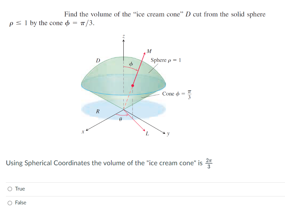Solved Find the volume of the “ice cream cone” D cut from | Chegg.com