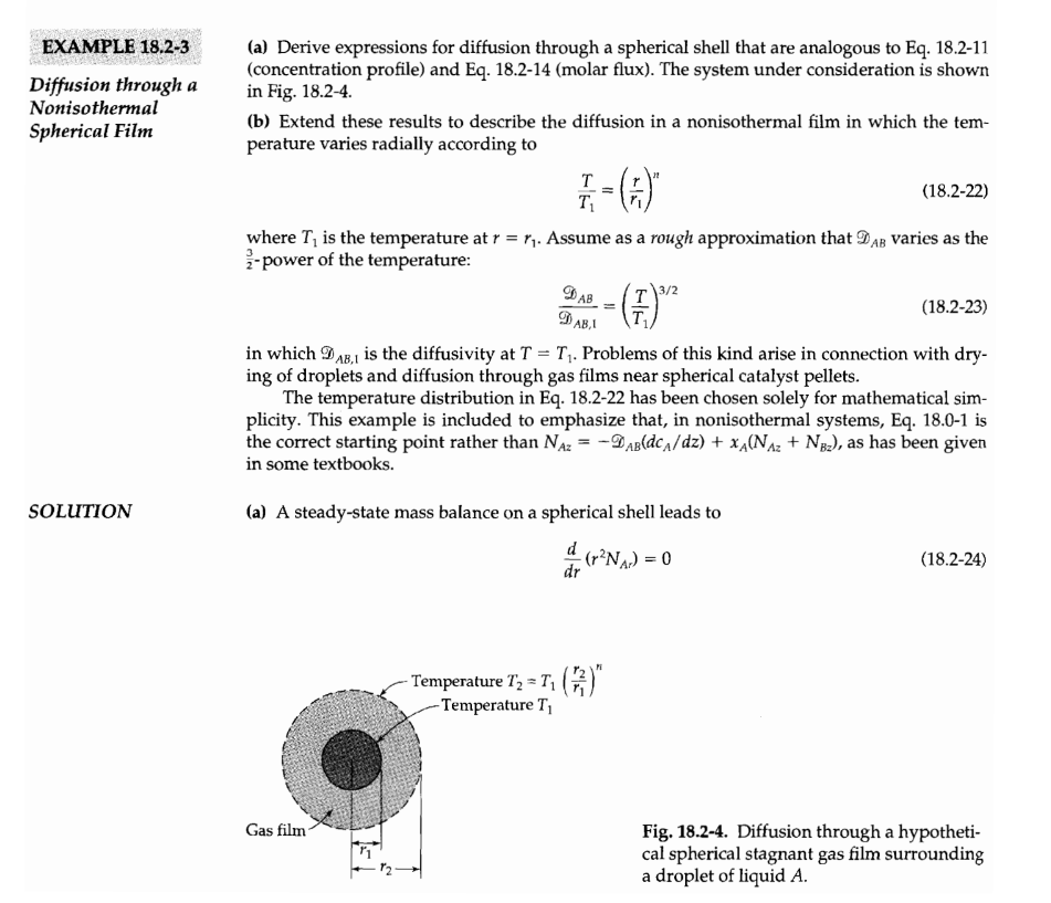 Solved EXAMPLE 18.2-3 (a) Derive expressions for diffusion | Chegg.com