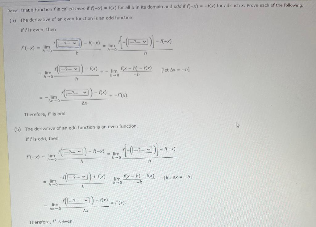Solved Recall that a function f is called even if f(−x)=f(x) | Chegg.com