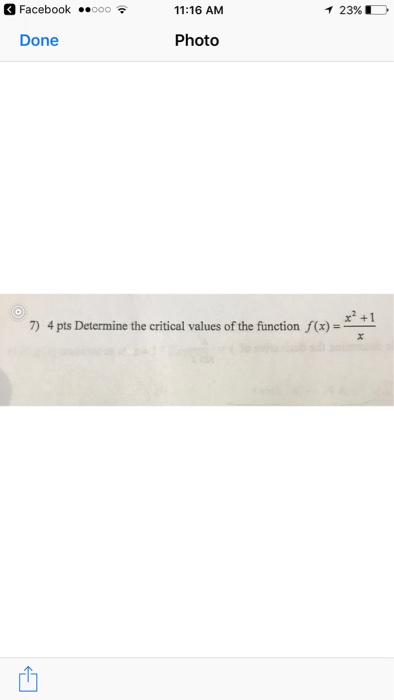 Solved Determine the critical values of the function f(x) = | Chegg.com